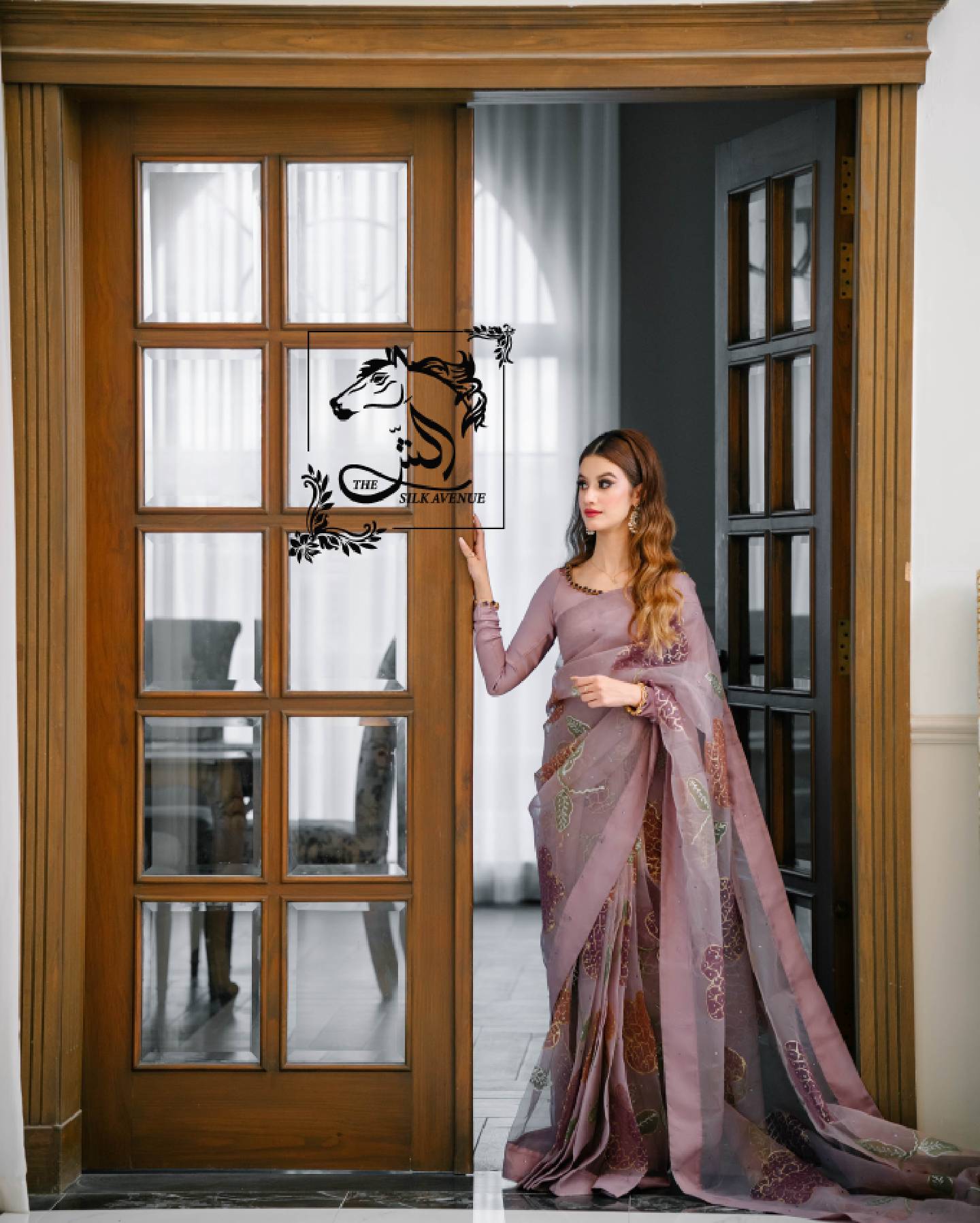 Lilac Muse Organza Sarree - The silk avenue official