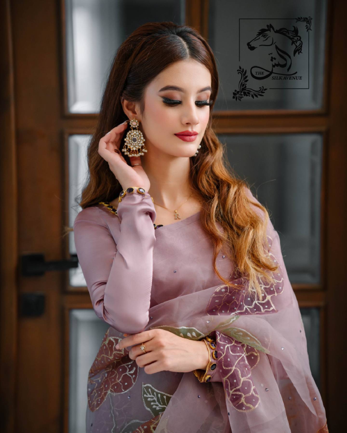 Lilac Muse Organza Sarree - The silk avenue official